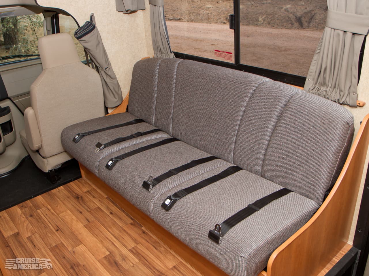 Rv sofa with seat belts store